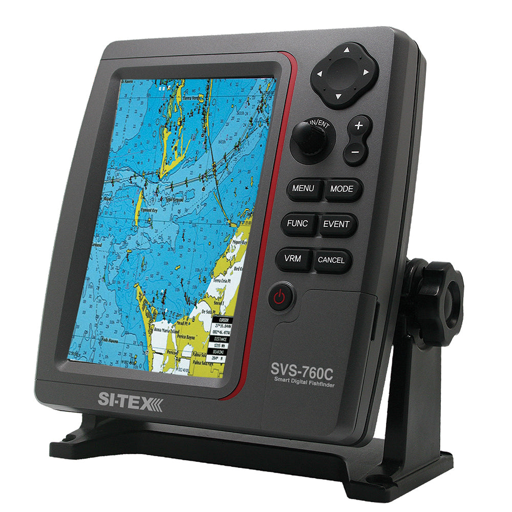 SI-TEX SVS-760C Digital Chartplotter w/Navionics+ Flexible Coverage | Marine Navigation ...