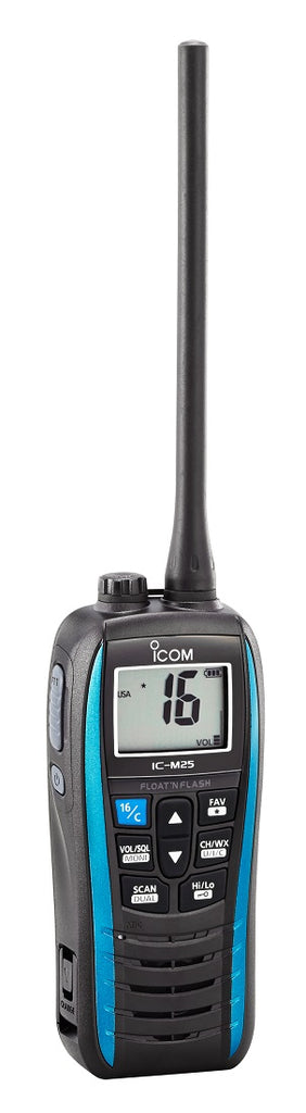 "Icom M25 Floating Handheld VHF Marine Blue 5 Watts" | VHF - Handheld ...