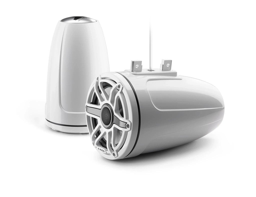 "JL Audio M6 7.7in Enclosed Tower Speakers White Sport Grille" | NVN Marine