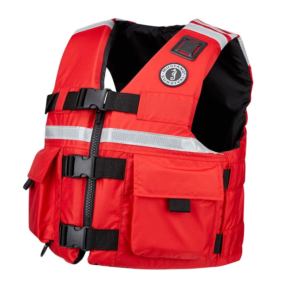 Mustang SAR Vest w/SOLAS Reflective Tape - Red - XL | NVN Marine