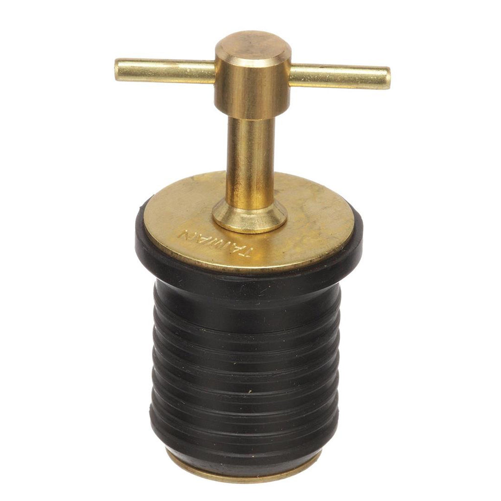 Attwood T-Handle Brass Drain Plug - 1" Diameter | Fittings | NVN Marine