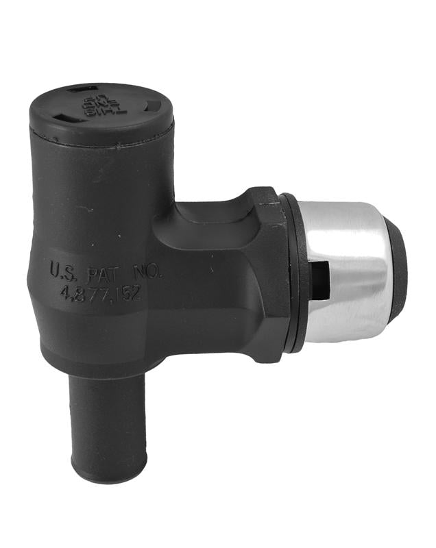 Attwood 90° P-Trap Fuel Tank Vent - Black w/Stainless Steel Trim Cover ...