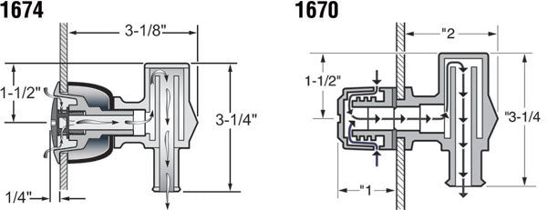 Attwood 90° P-Trap Fuel Tank Vent - Flush Mount - Black w/Stainless ...