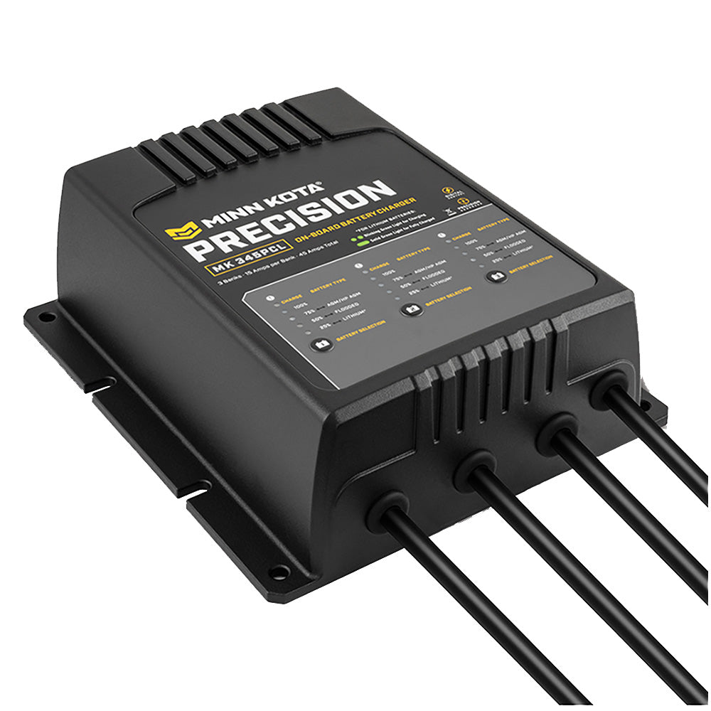 Minn Kota On-Board Precision Charger MK-345 PCL 3 Bank x 15 AMP LI ...