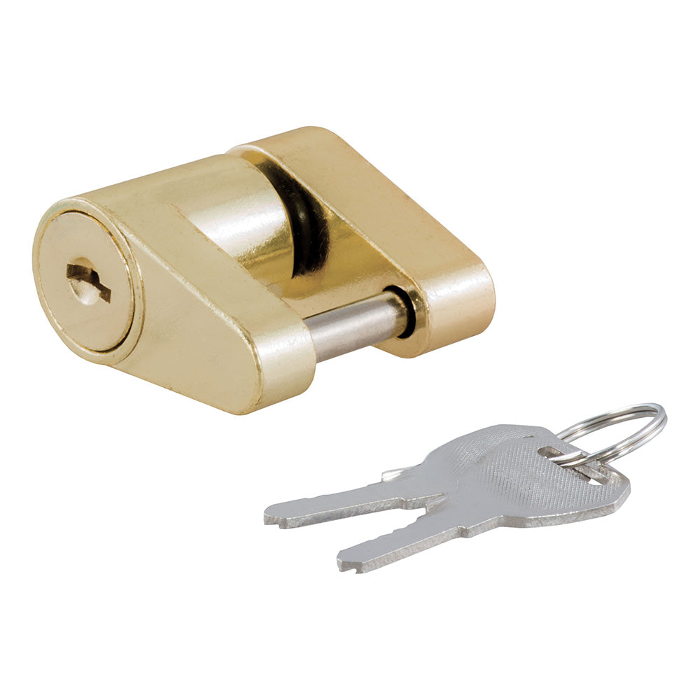 CURT Coupler Lock - 1/4" Pin - 3/4" Latch Span - Padlock - Brass-Plated ...