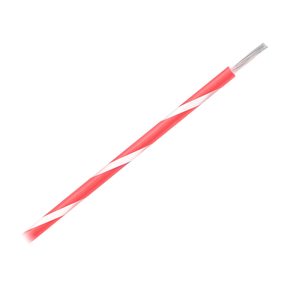 Pacer 16 AWG Gauge Striped Marine Wire 500' Spool - Red w/White Stripe ...