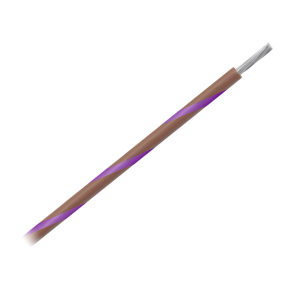 Pacer 14 AWG Gauge Striped Marine Wire 500' Spool - Brown w/Violet ...