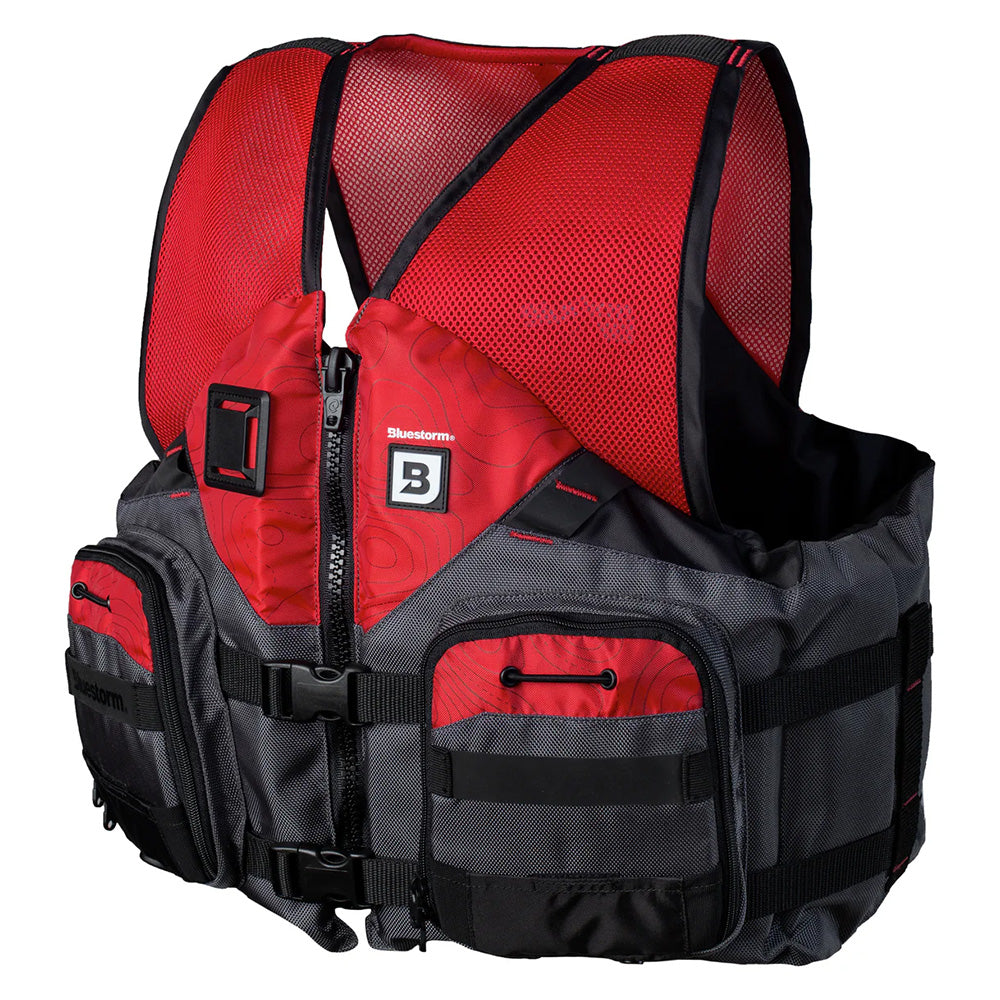 Bluestorm Sportsman Adult Mesh Fishing Life Jacket - Nitro Red - 2XL ...