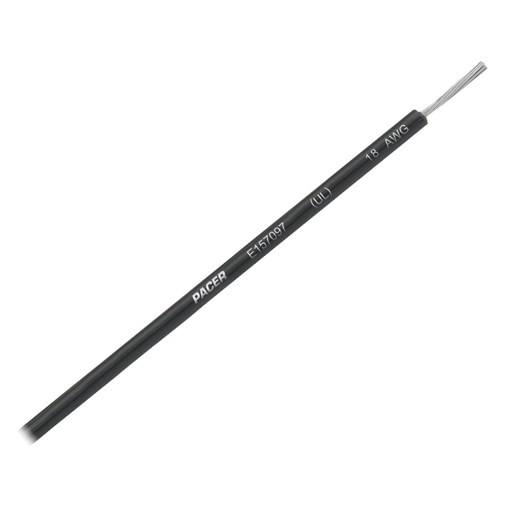 Pacer Black 18 AWG UL Marine Wire - 35' | Electrical | Wire | NVN Marine