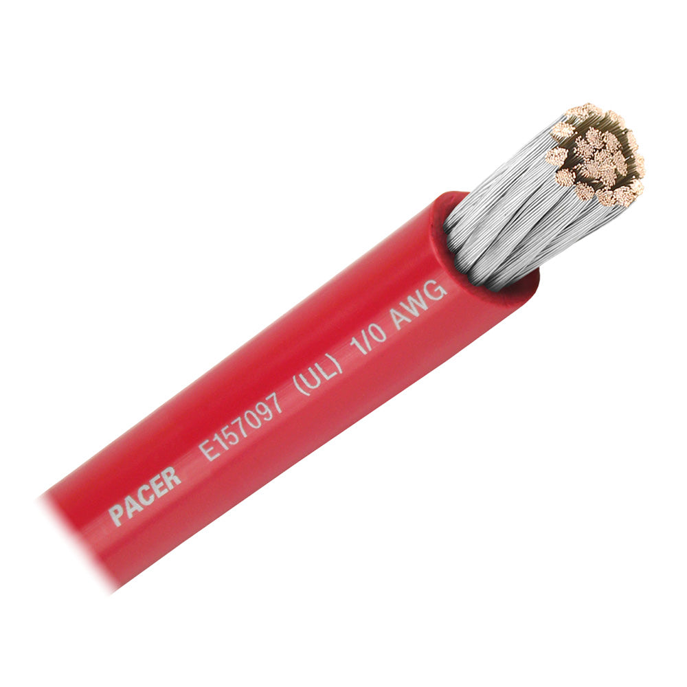 Pacer Red 1/0 AWG Battery Cable - 50' | Electrical | Wire | NVN Marine
