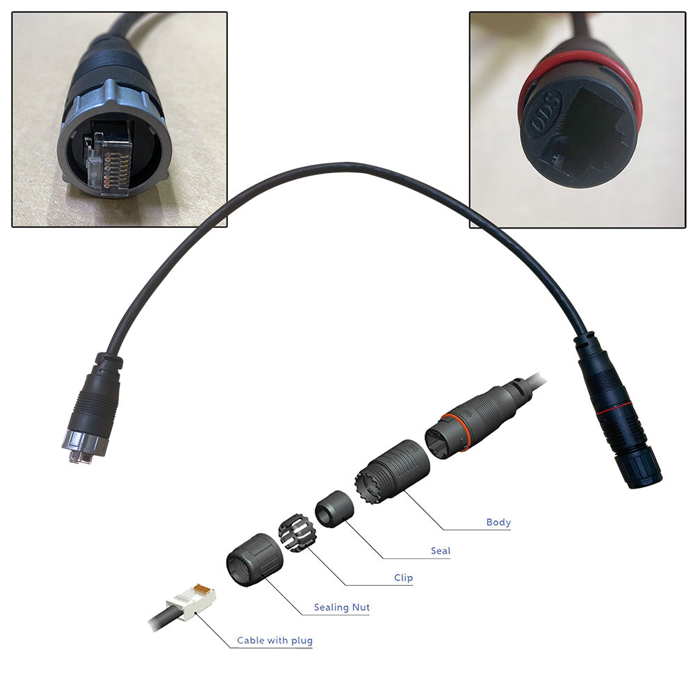 Furuno RJ45 to HUB102 Cable 0.5M Waterproof RJ45 (M) to RJ45 Adapter ...