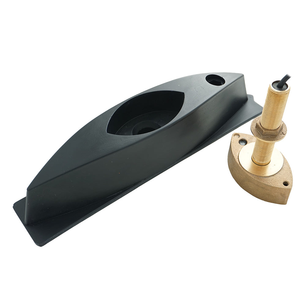 Echonautics Bronze Stem Thru-Hull CW Dual-Frequency Transducer w ...