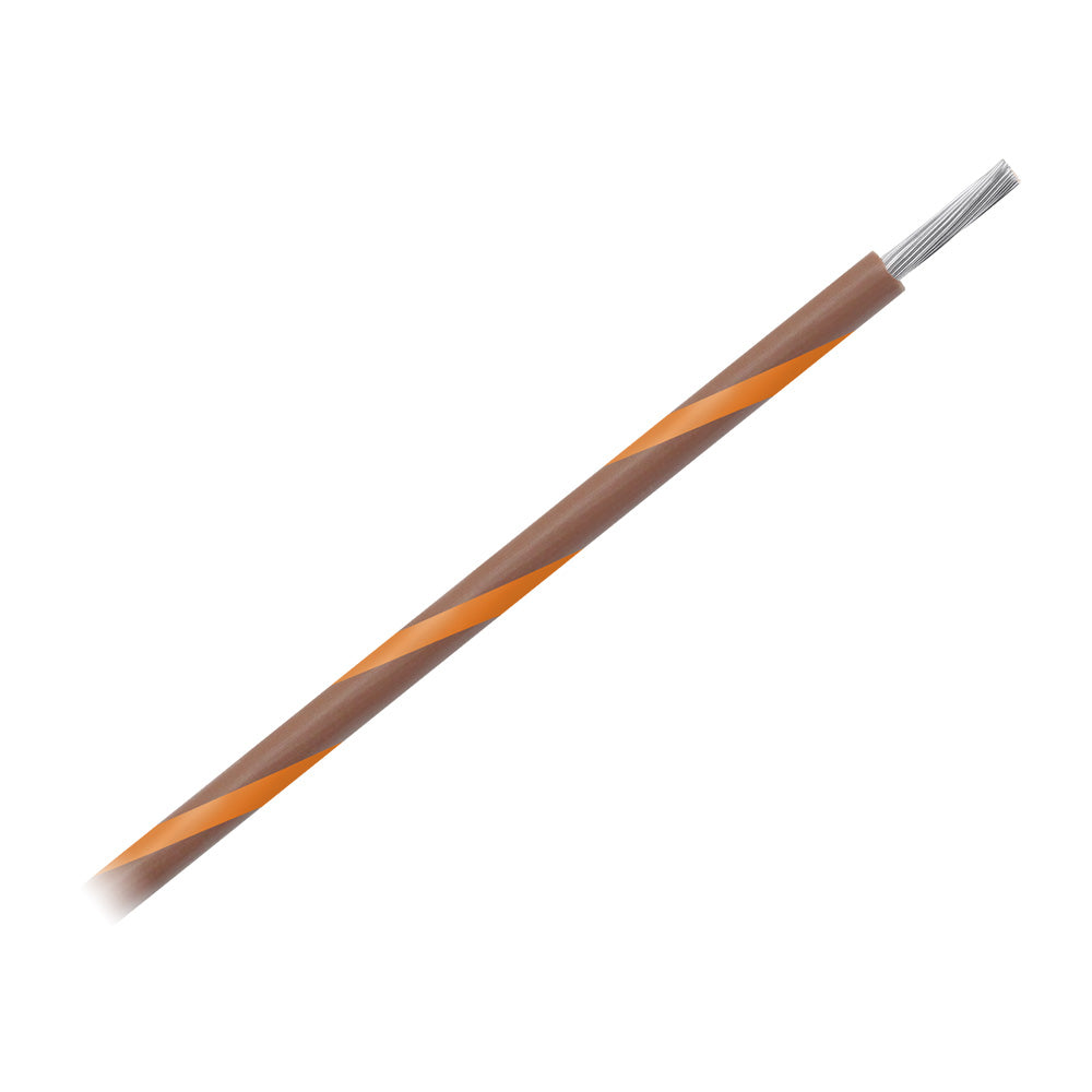 Pacer 14 AWG Gauge Striped Marine Wire 500' Spool - Brown w/Orange ...