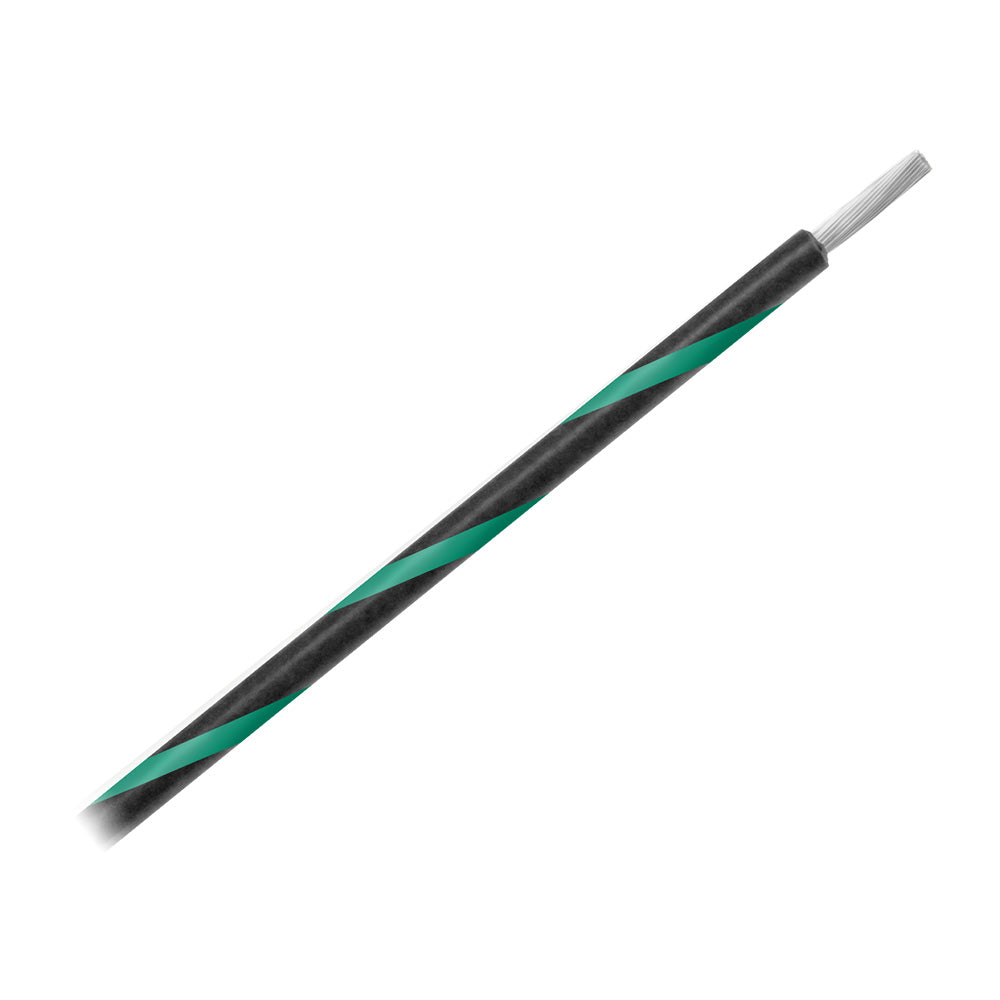 Pacer 14 AWG Gauge Striped Marine Wire 500' Spool - Black w/Green ...