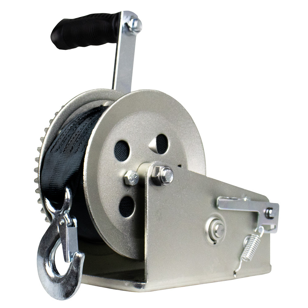Powerwinch Utility Series Winch 2,000lb, 2 Speed, 8" Crank Arm - Carbon ...