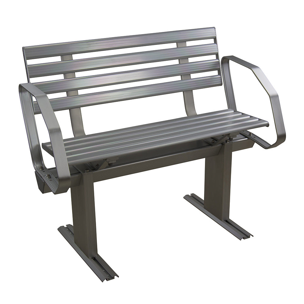 Springfield Aluminum Dock Bench w/Arms | Docking Accessories | NVN Marine