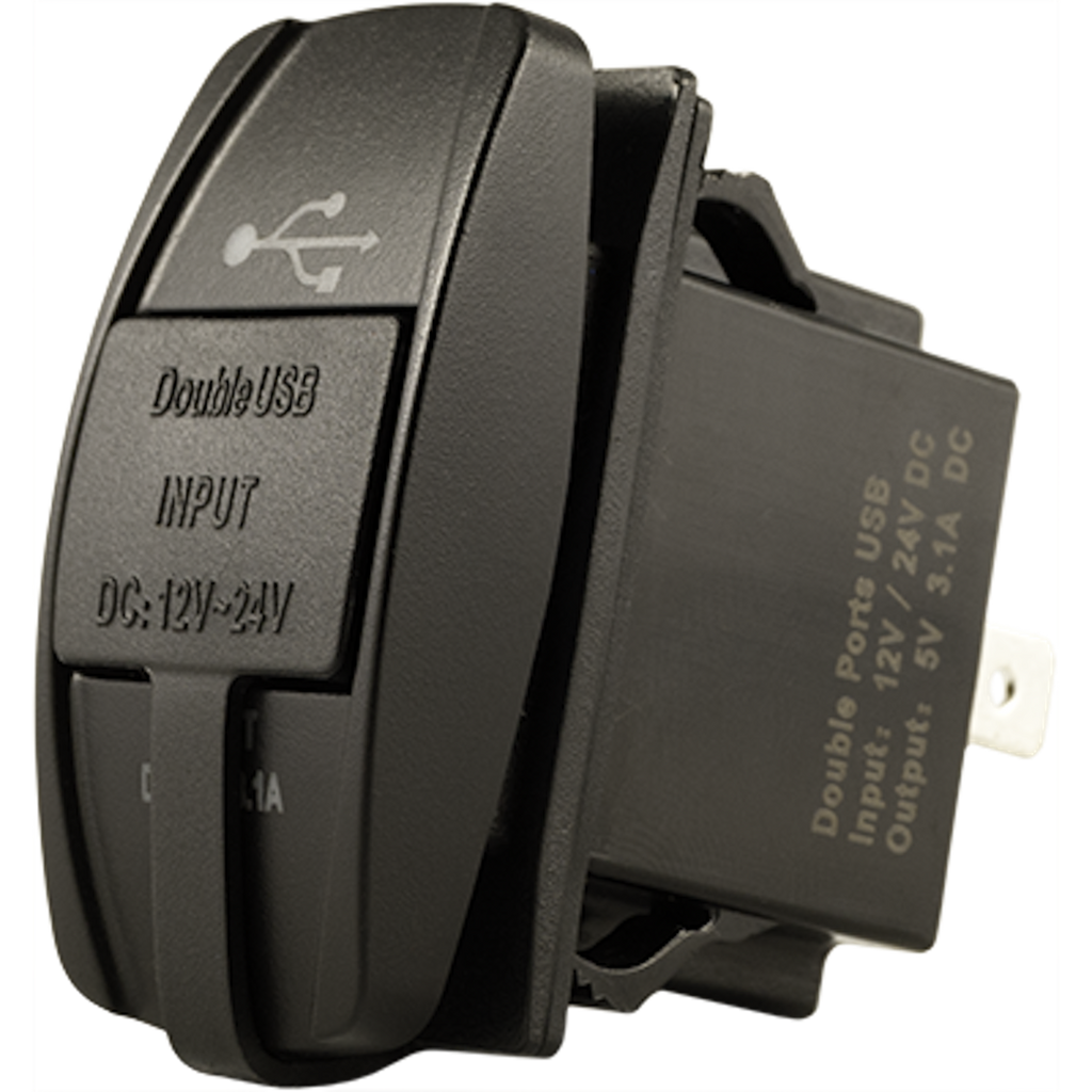 Dual USB Charger, Rocker Switch Mount | Electrical | Battery Chargers ...