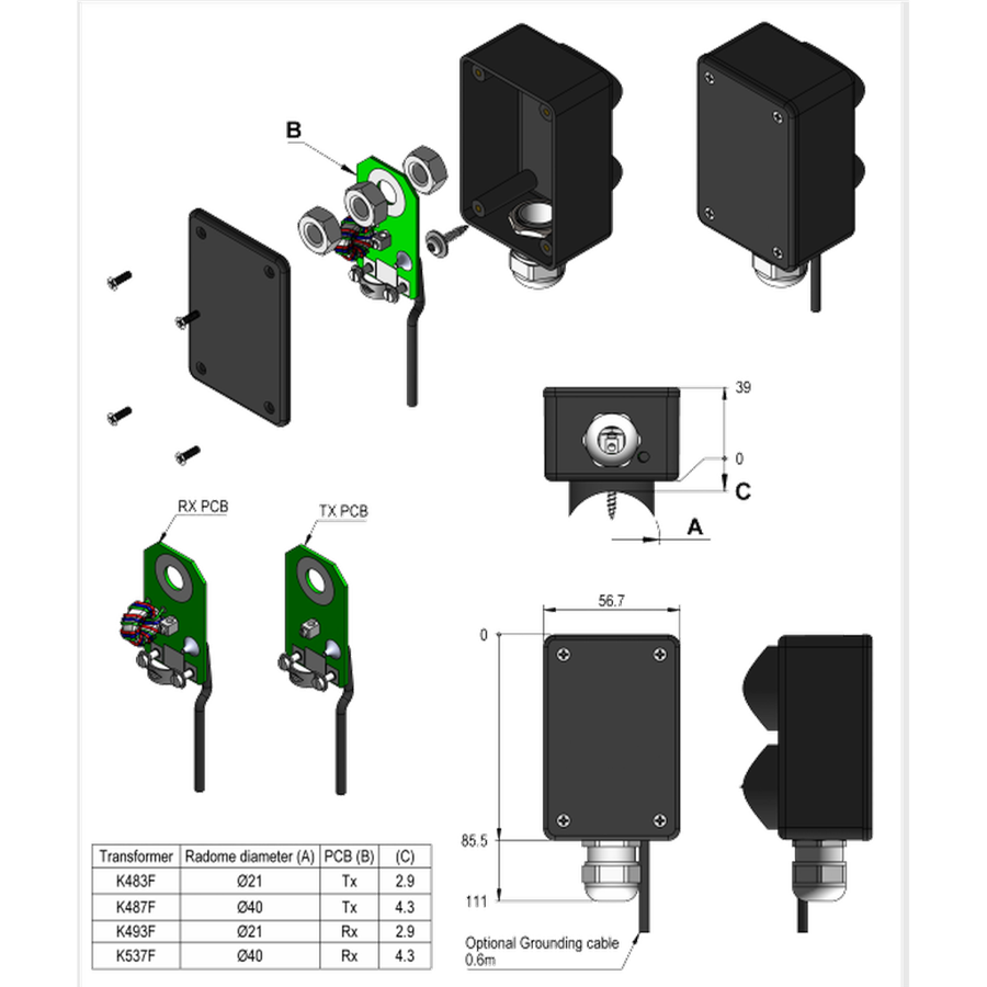 AC Antennas K487F - Connection Transformer for Long Cable Run ...