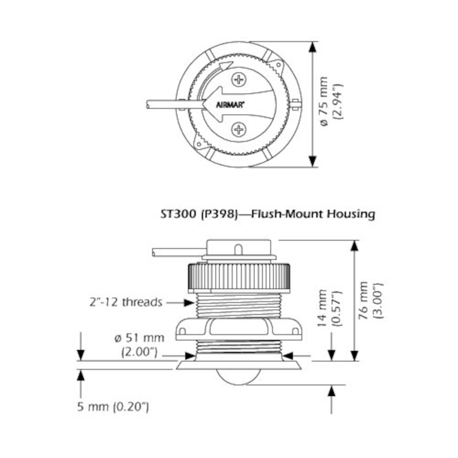 Airmar ST300-FISO - ST300 Speed and Temperature Sensor, Thru-hull ...