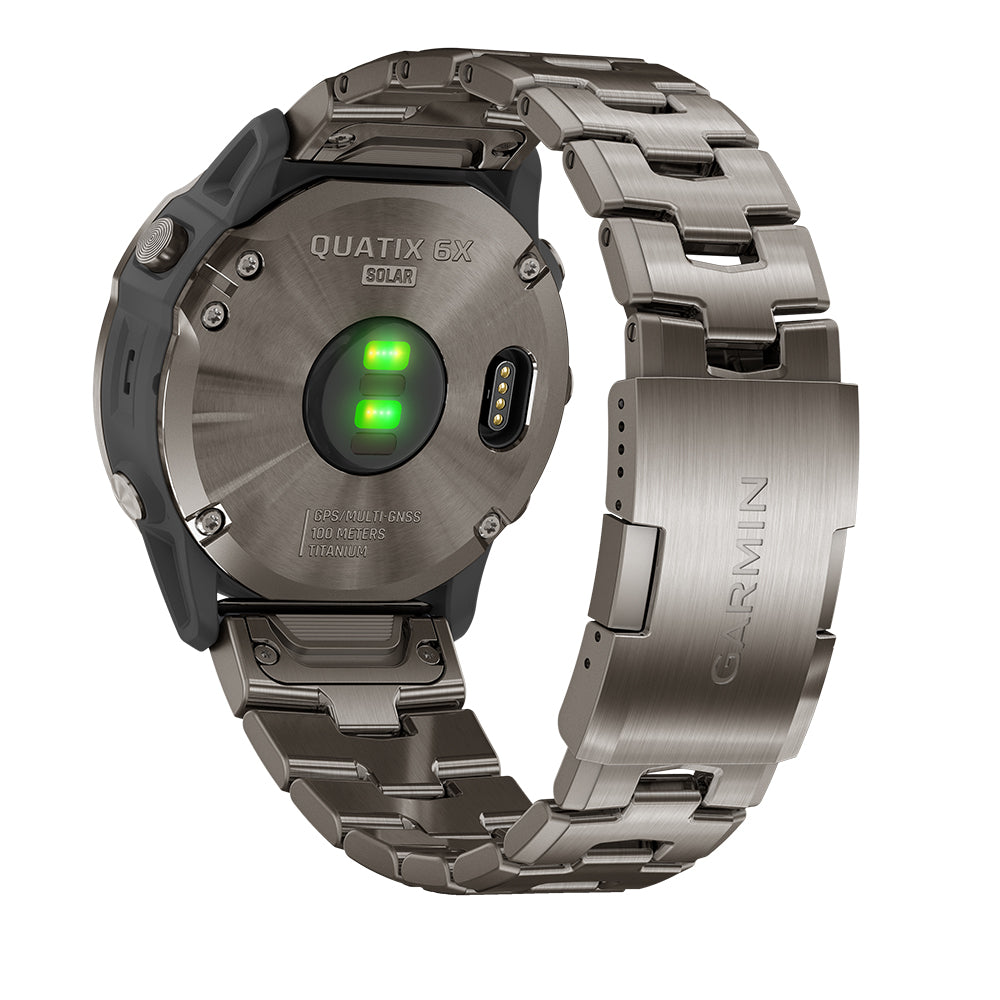 Garmin quatix 6X Solar Watch - Titanium w/Titanium Band | Accessories ...
