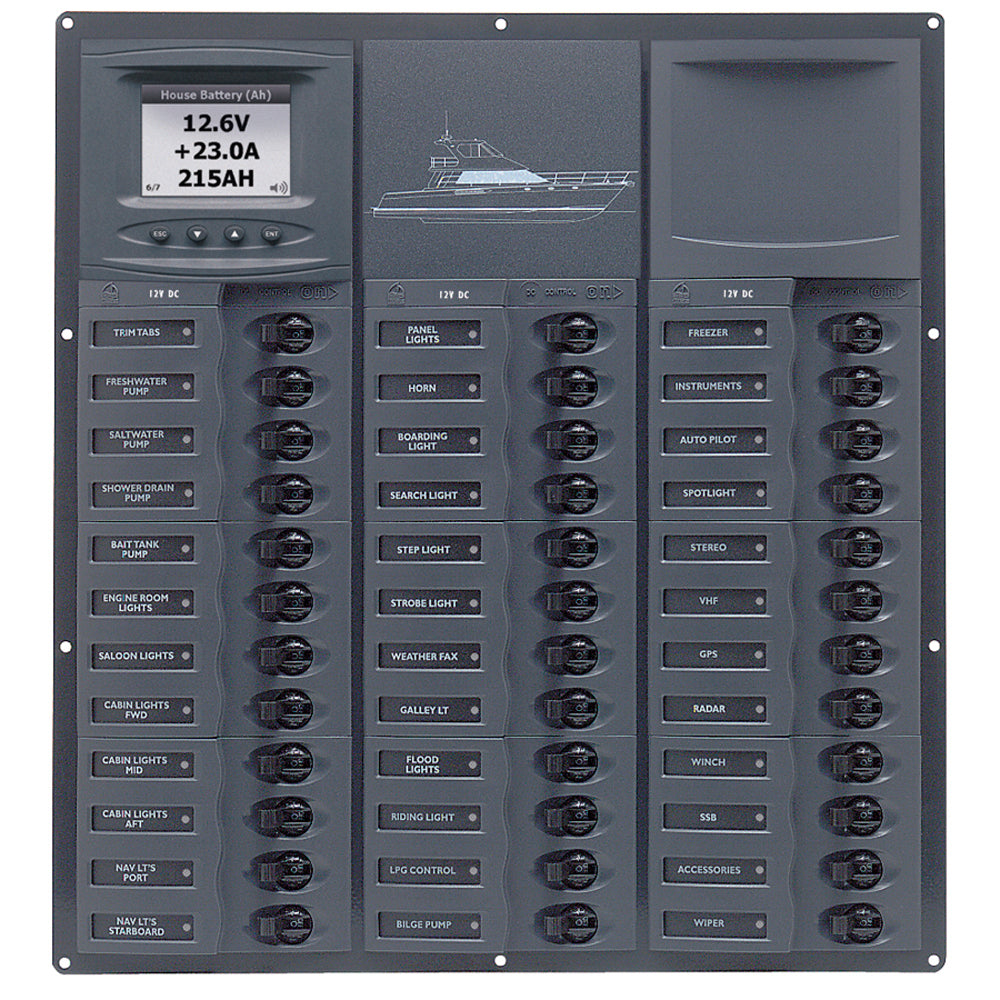 BEP Cruiser Series DC Circuit Breaker Panel w/Digital Meters 36SP DC12V ...