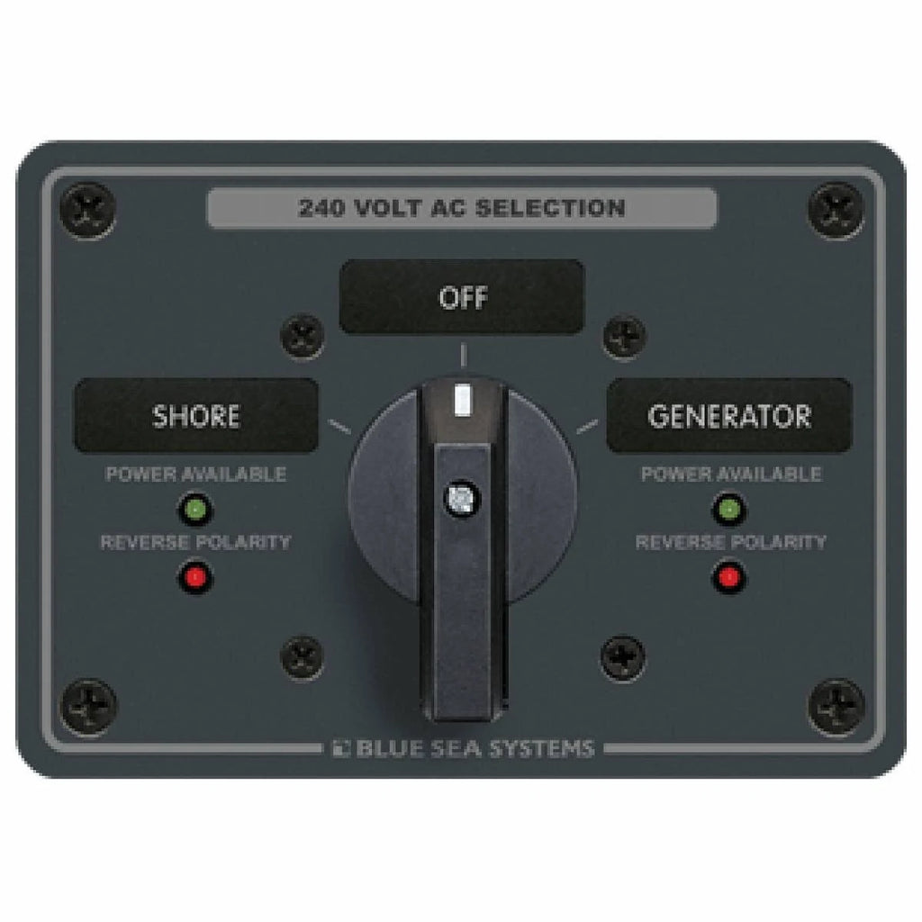 Blue Sea 8363 AC Rotary Switch Panel 65 Ampere 2 Positions + OFF, 3 ...