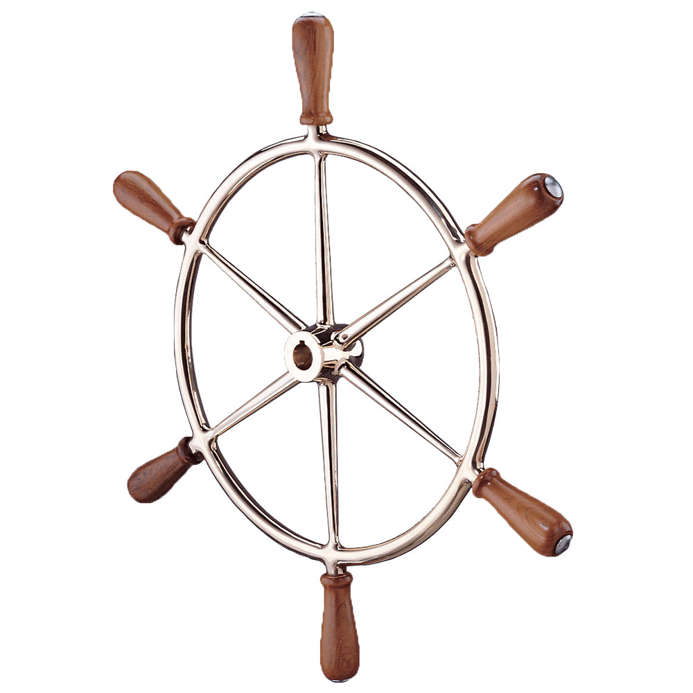 Edson 24" Bronze Wheel w/Teak Handles | Steering Wheels | NVN Marine