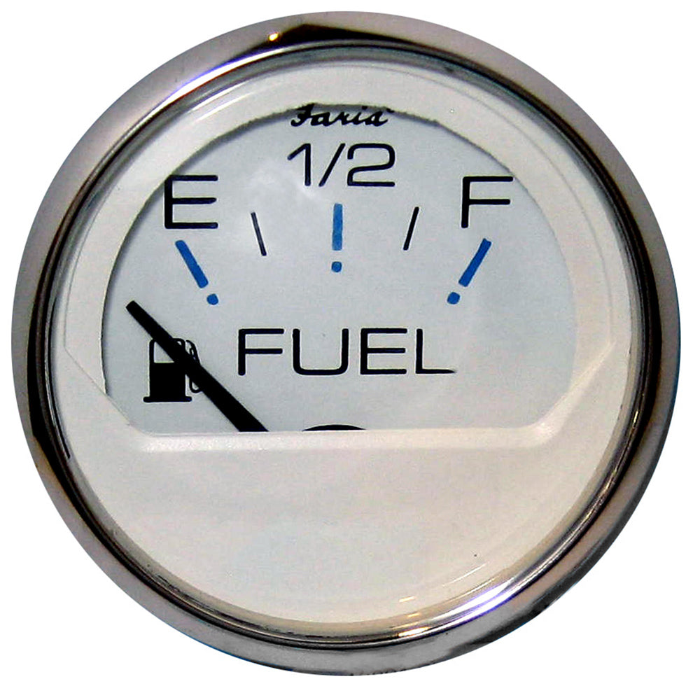 Faria Chesapeake White SS 2" Fuel Level Gauge (E-1/2-F) | Gauges | NVN ...