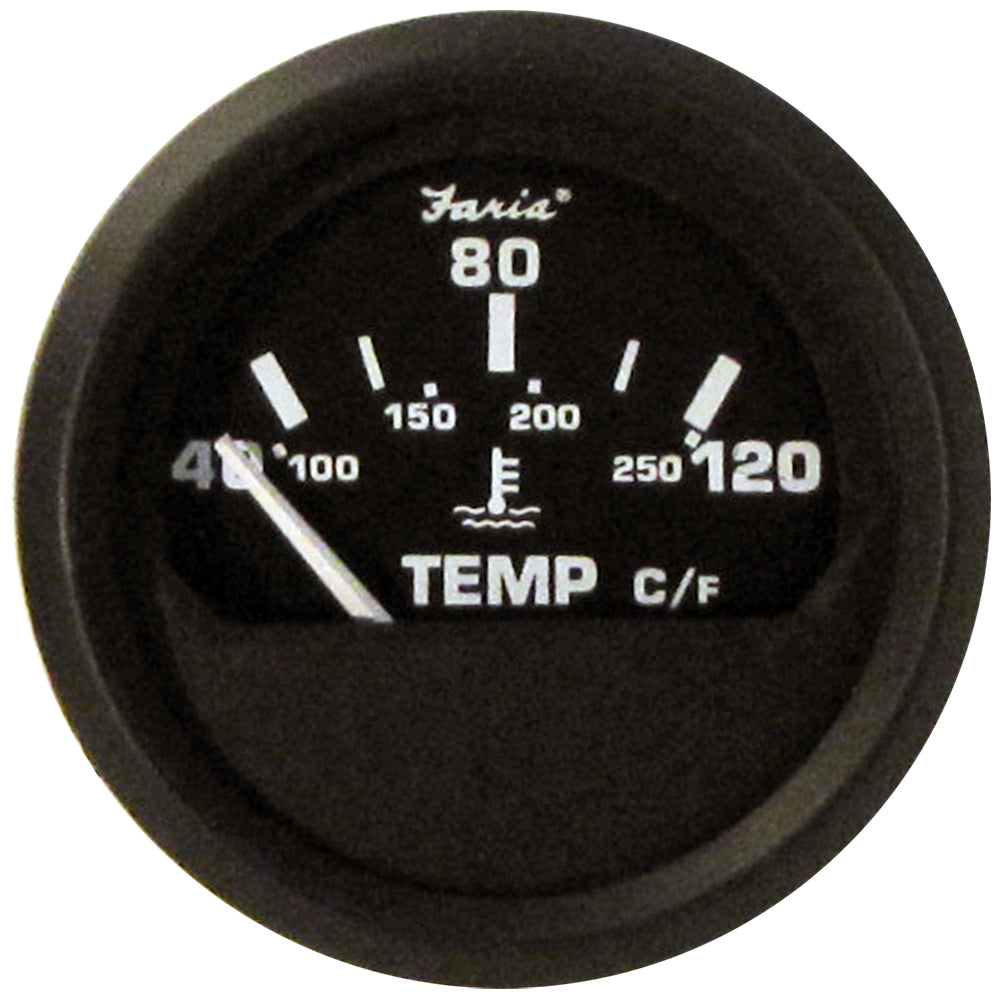 Faria Euro Black 2" Water Temperature Gauge - Metric (40 to 120° C ...