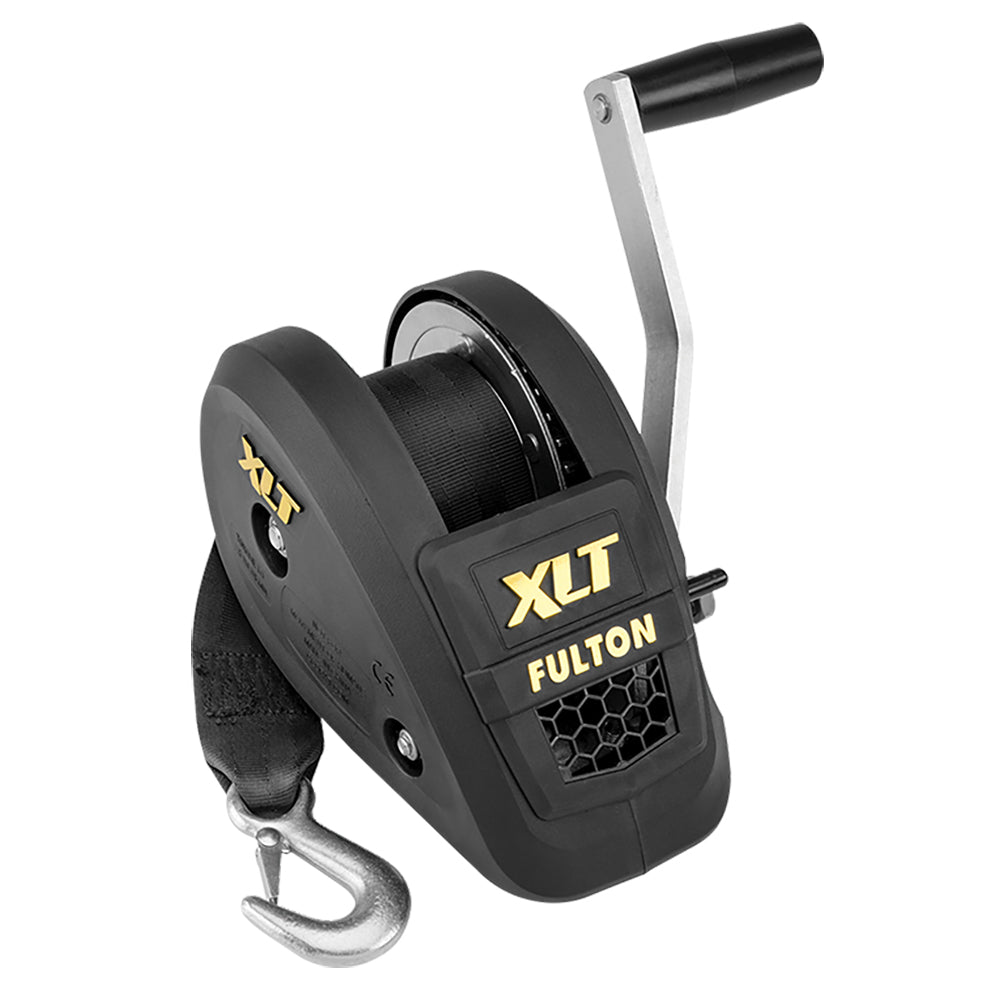Fulton 1500lb Single Speed Winch w/20' Strap Included - Black Cover ...