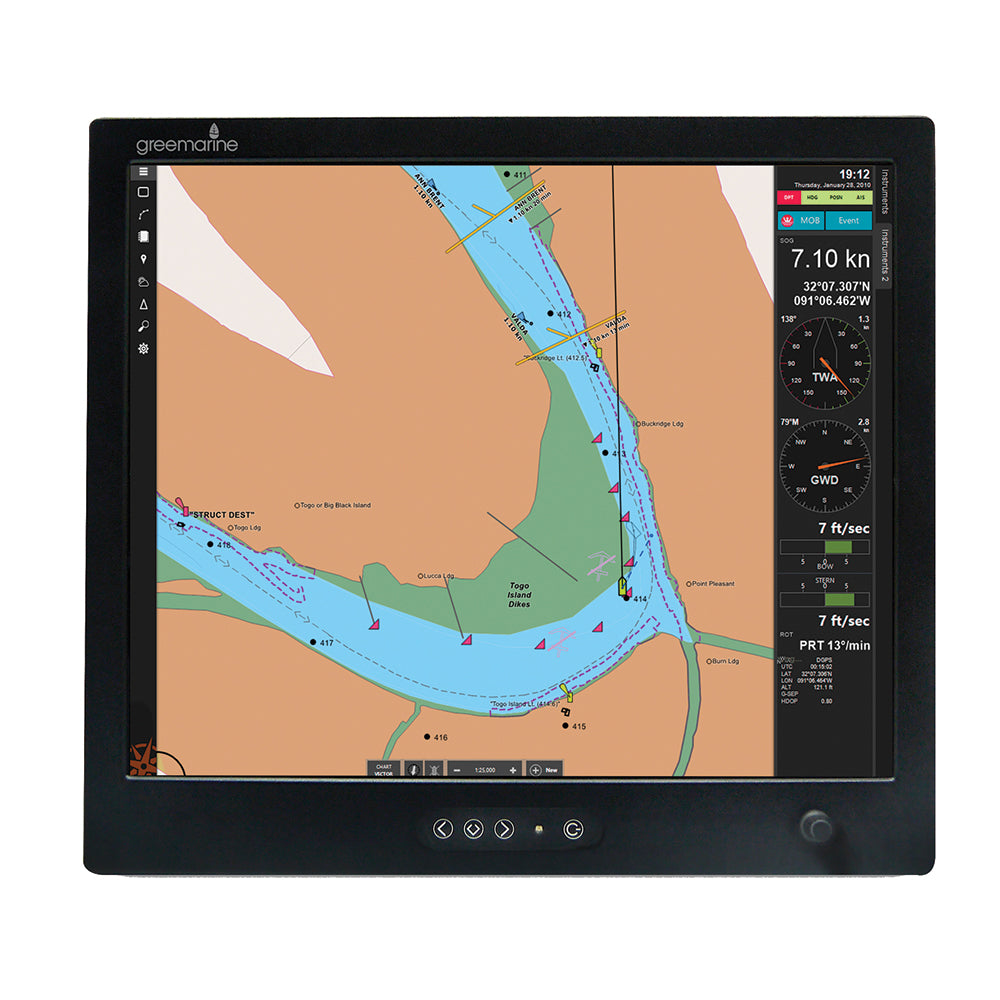 Green Marine PILOT-19 Commercial Marine Monitor Sunlight Readable ...