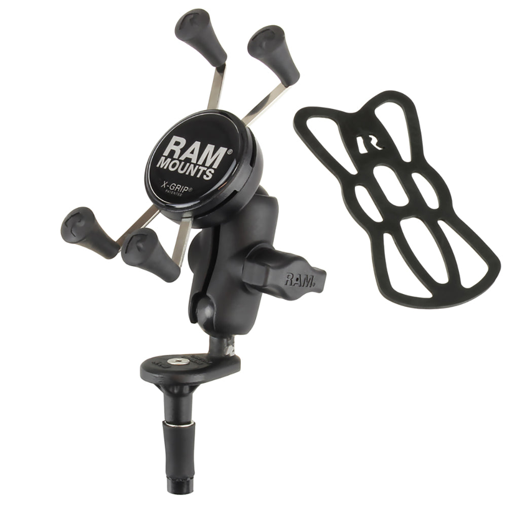 RAM Mount Fork Stem Mount w/Short Double Socket Arm & Universal X-Grip ...