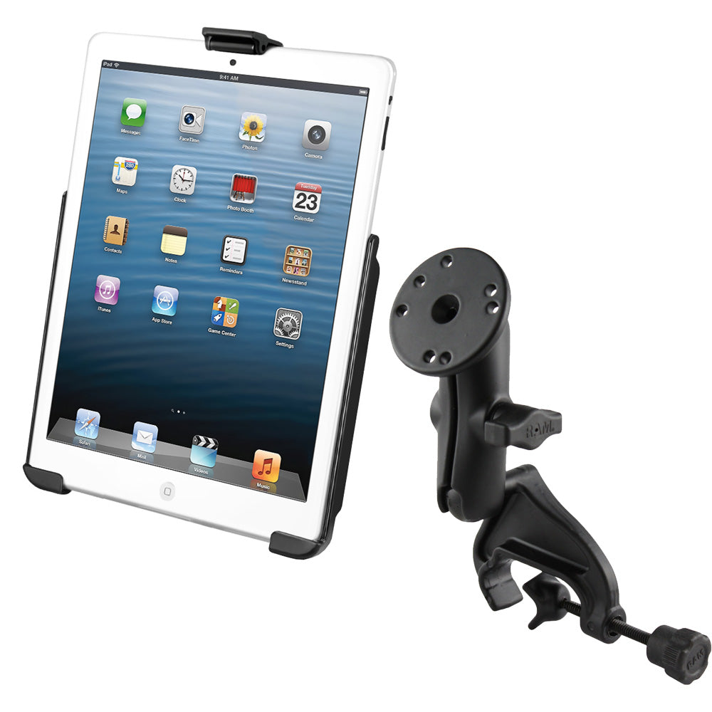 RAM Mount Yoke Clamp Mount w/Apple iPad mini EZ-ROLL'R Cradle | NVN Marine