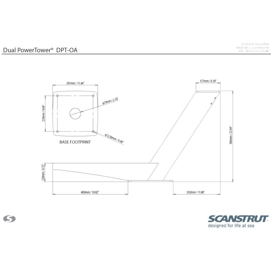 Scanstrut Dual PowerTower® Strut - Open Array | Boat Outfitting | Radar ...