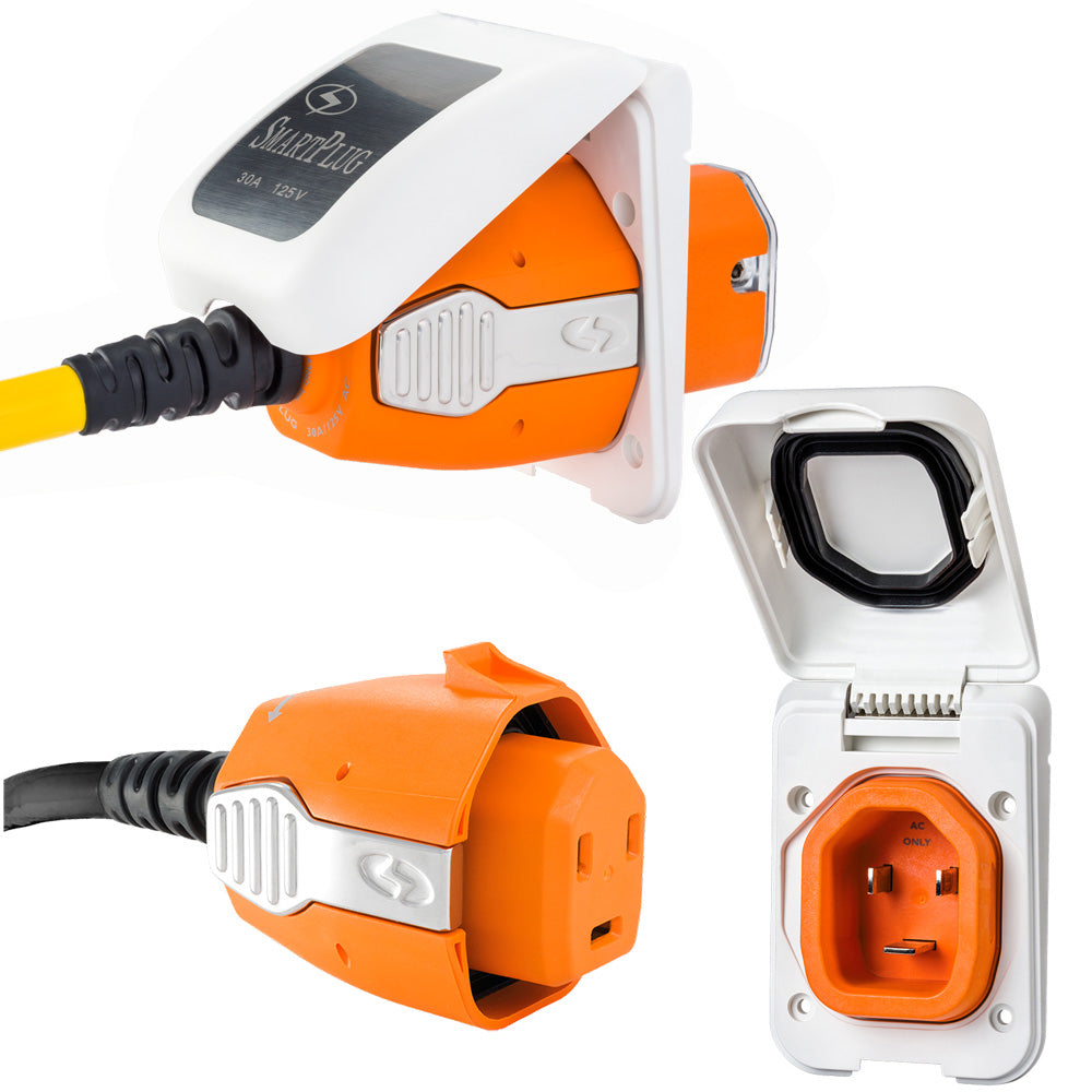 SmartPlug 30 Amp Non Metallic White Inlet & Plug Combo - Boat & RV ...