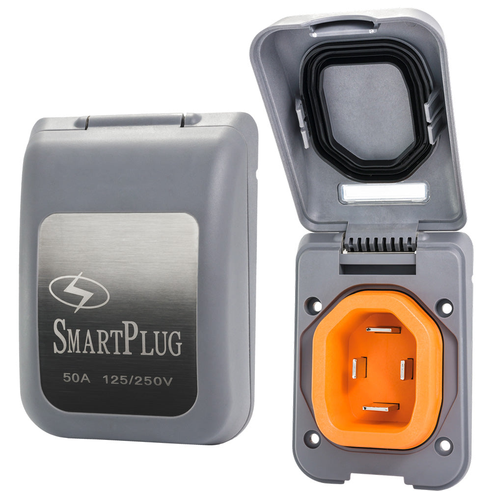SmartPlug 50 Amp Non Metallic Gray Inlet - Boat & RV Side | NVN Marine